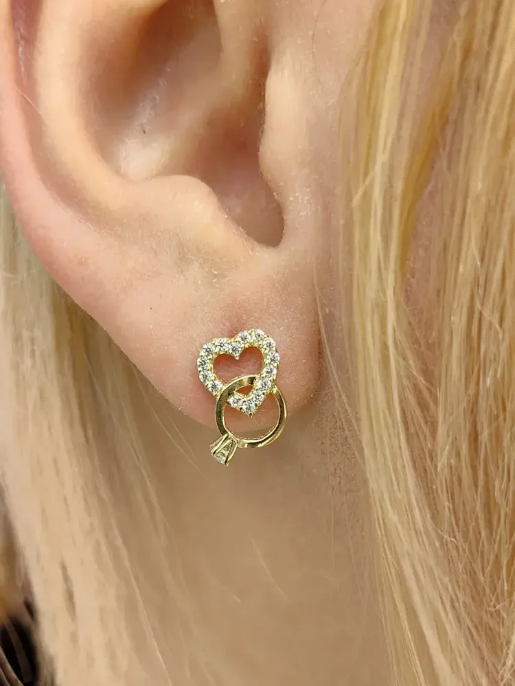 VİDALI ALTIN KÜPE KUP01419 | NASİP KUYUMCU